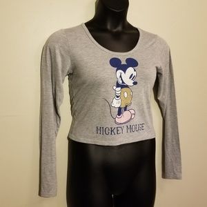 Disney | Tops | Disney Mickey Mouse Crop Long Sleeve Top | Poshmark